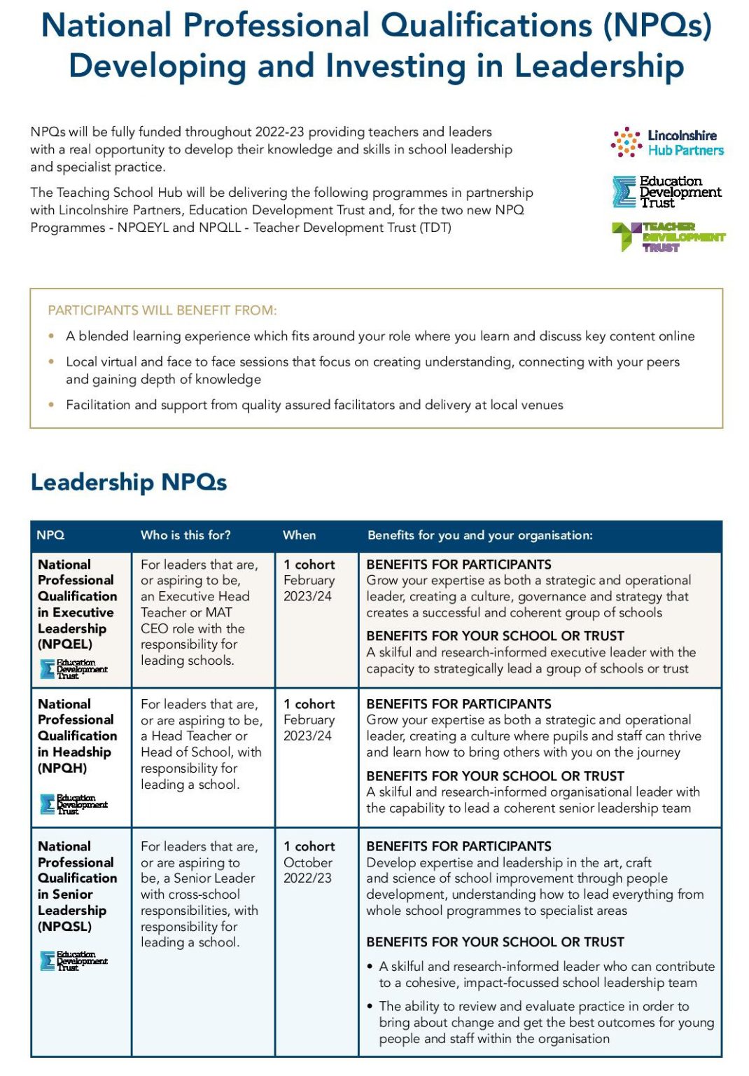 NPQs - L.E.A.D. Equate